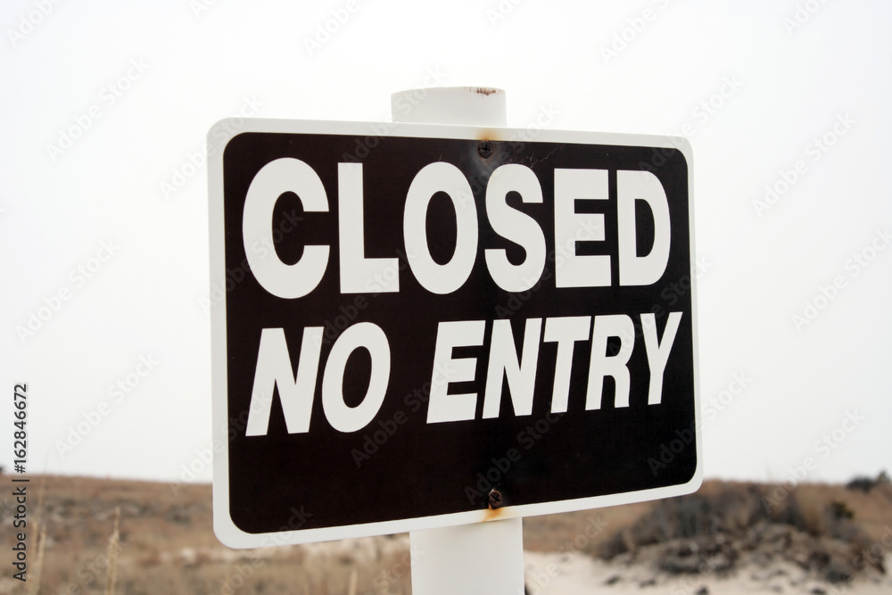 CLOSED NO ENTRY sign. Stock Photo | Adobe Stock