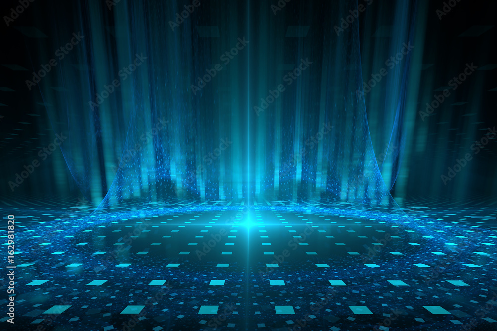 Abstract blue digital stage background Stock Illustration | Adobe Stock