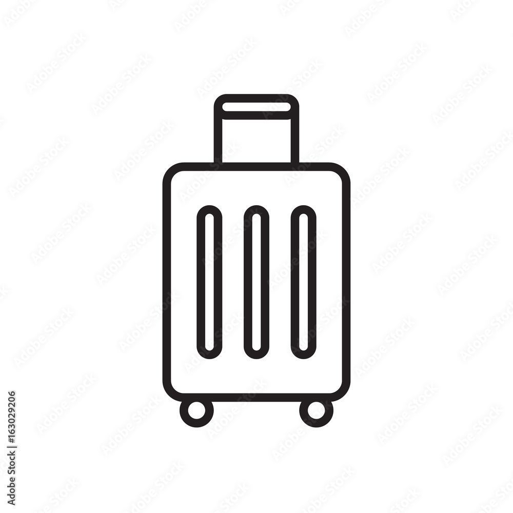 Baggage, luggage line icon, outline vector sign, linear style pictogram isolated on white ...