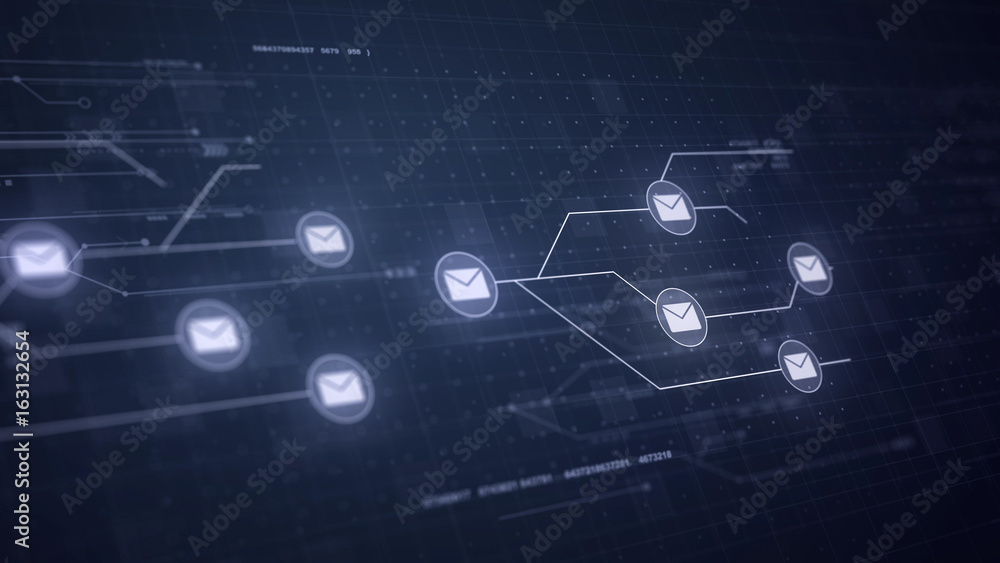 Email Messages Network Circuit Board Link Connection Technology Stock ...