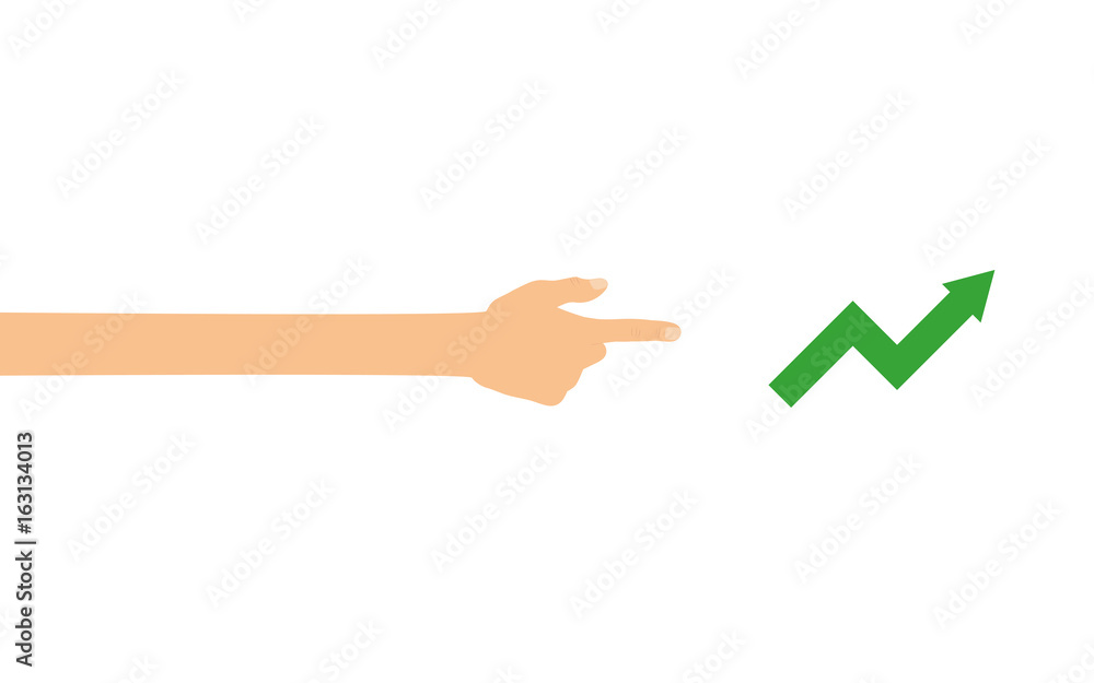 Hand zeigt auf - Pfeil nach oben Stock Vector | Adobe Stock