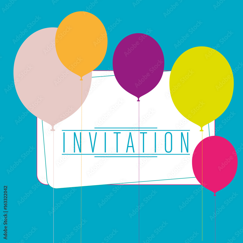 carte invitation et ballons Stock Vector | Adobe Stock