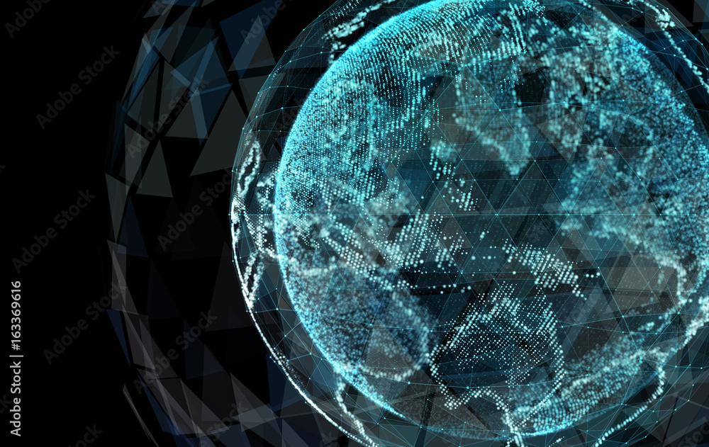 Digital World. Computer graphics made. Illustration of a technological ...
