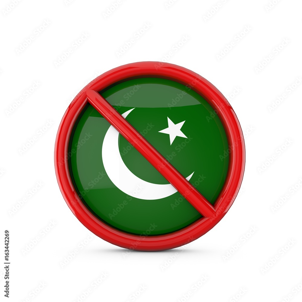 Pakistan flag prohibited no entry symbol. 3D Rendering Stock ...