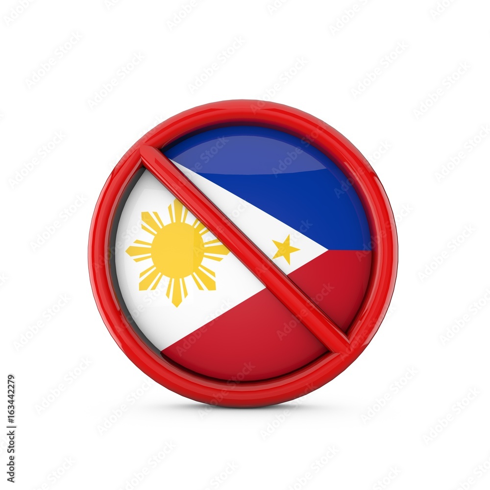Philippines flag prohibited no entry symbol. 3D Rendering Stock ...