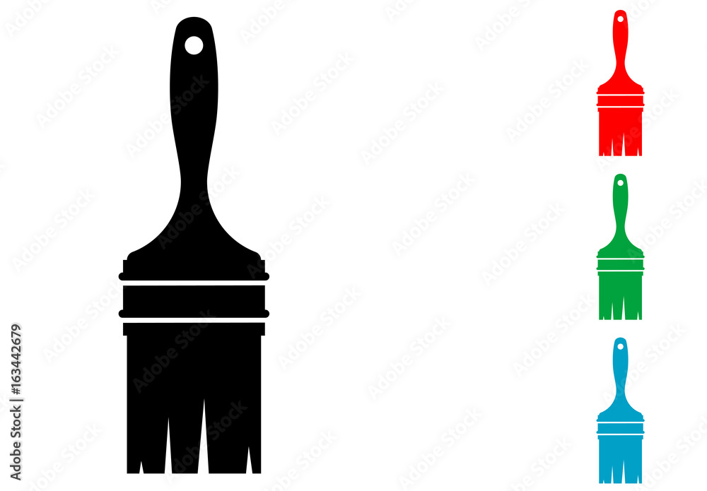 Icono plano brocha vertical varios colores Stock Vector | Adobe Stock