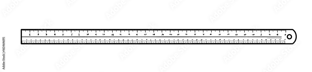 Ruler illustration, drawing, engraving, ink, line art, vector Stock ...