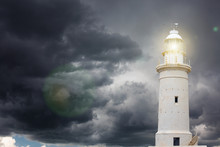 Lighthouse Shining Bright Free Stock Photo - Public Domain Pictures