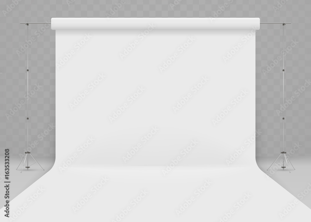 Empty photo studio. Realistic 3D template mock up. isolated on ...