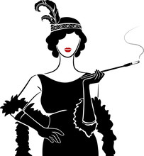 Vintage Flapper Woman Illustration Free Stock Photo - Public Domain ...