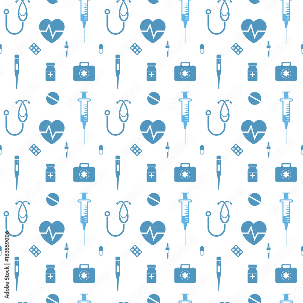 Medicine seamless pattern. Icons medical seamless pattern texture ...