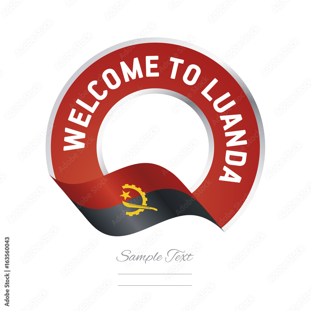 Welcome to Luanda Angola flag logo icon Stock Vector | Adobe Stock