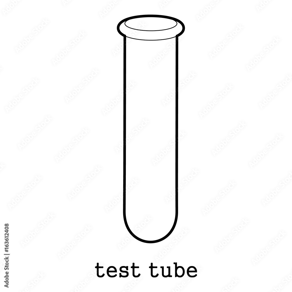 Test tube icon outline Stock Vector | Adobe Stock