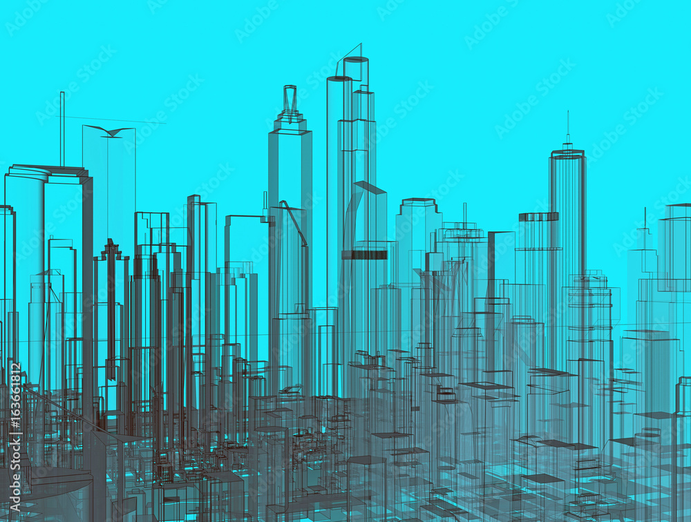 city in x-ray Stock Photo | Adobe Stock