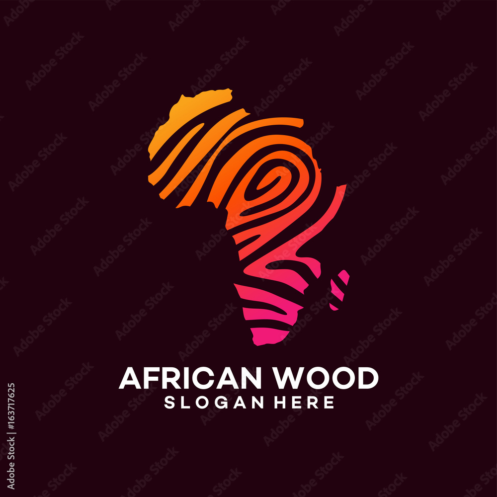modern African wood logo template designs vector illustration Stock ...