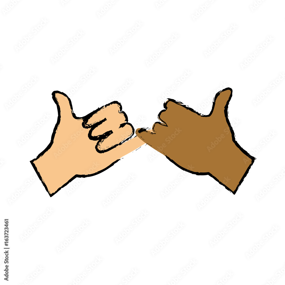 cartoon hands pinky promise gesture image Stock Vector | Adobe Stock