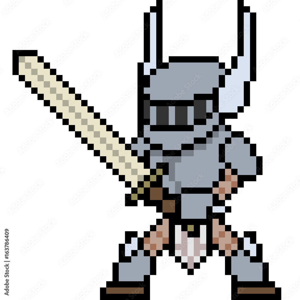 vector pixel art knight Stock Vector | Adobe Stock