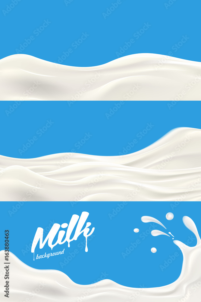 Set of Milk or yogurt splash vector realistic illustration Stock Vector ...