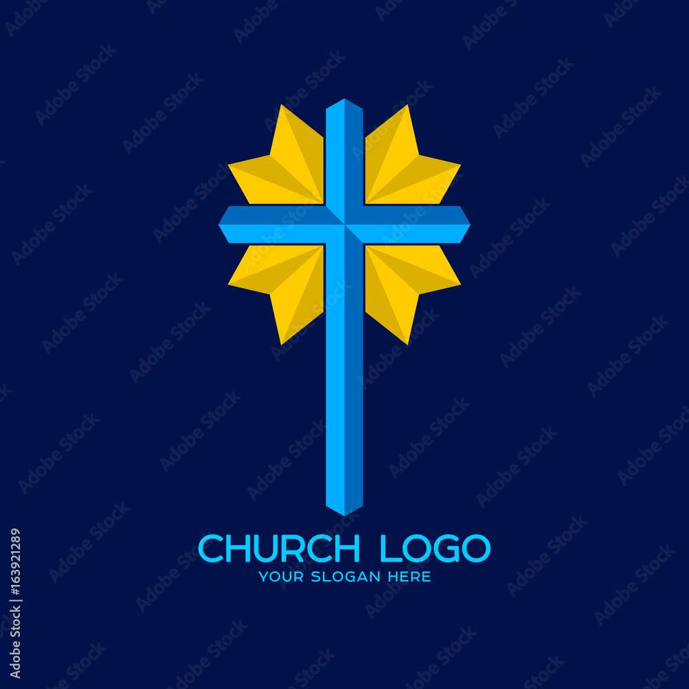 Church logo. Christian symbols. Cross of the Savior Jesus Christ Stock ...