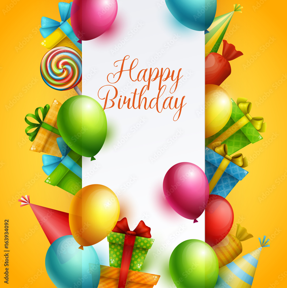 Birthday background. Vector illustration. Stock Vector | Adobe Stock