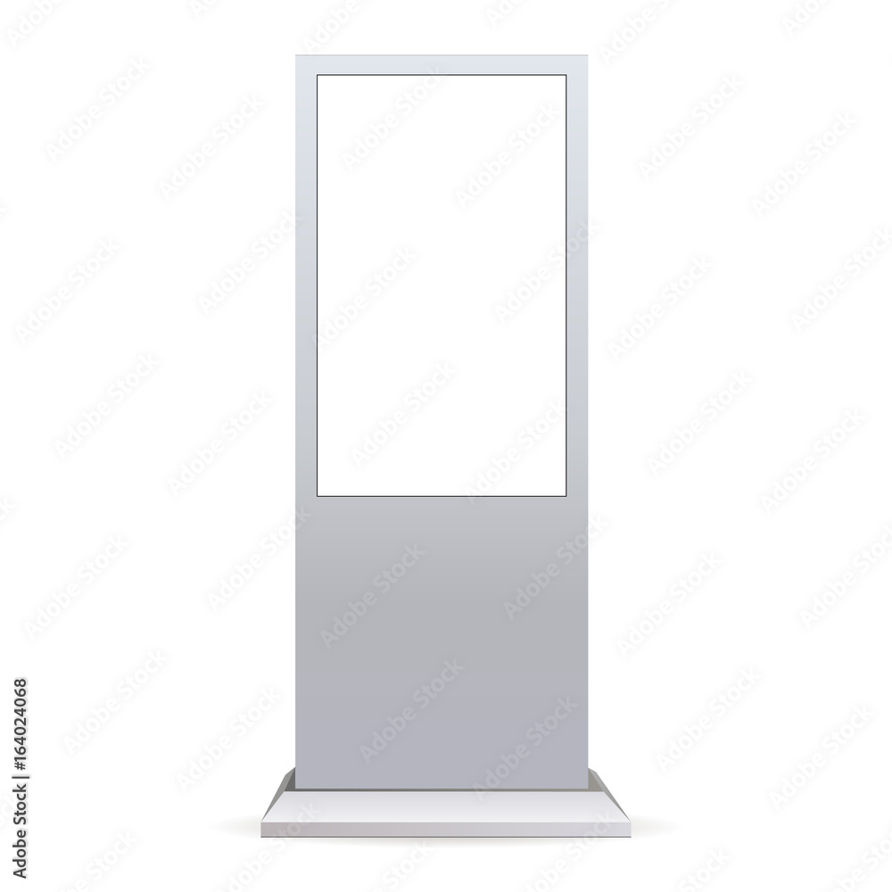 Outdoor touch screen kiosk isolated on white background. Stand digital ...