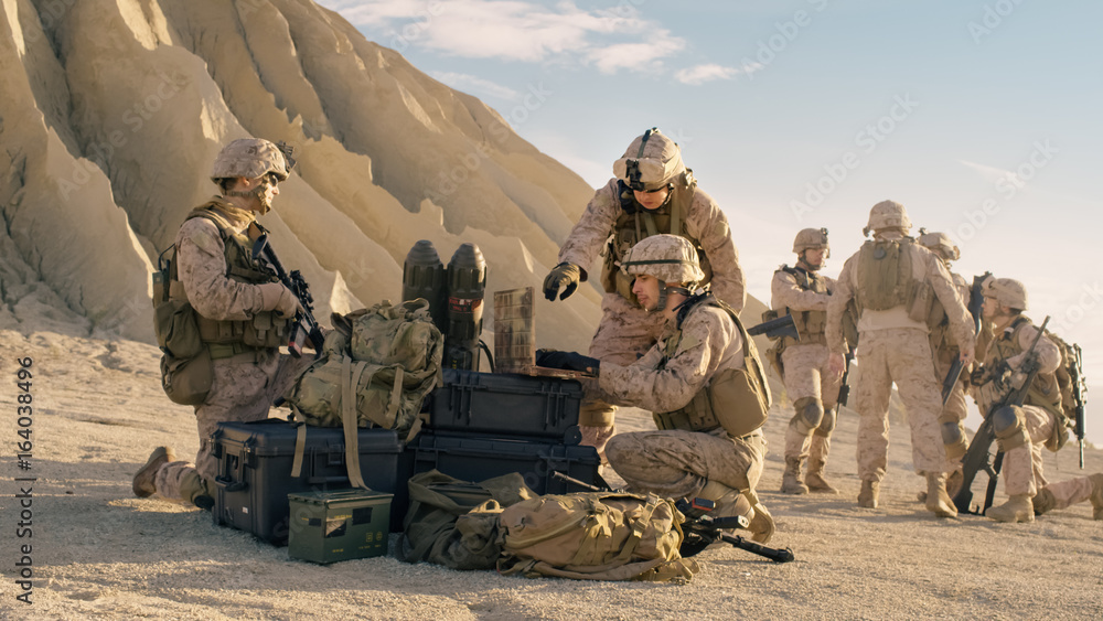 Soldiers are Using Laptop Computer for Surveillance During Military ...