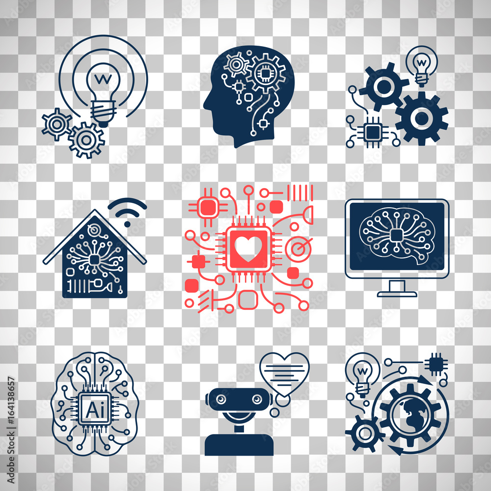 Artificial Intelligence signs set Stock Vector | Adobe Stock
