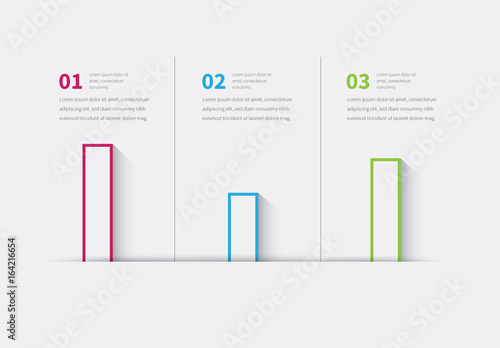 Minimalist Three column Bar Graph Infographic Layout Stock Template ...