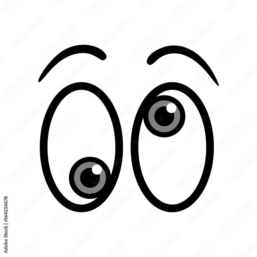 Crazy Cartoon Eyes Vector Illustration Stock Vector | Adobe Stock