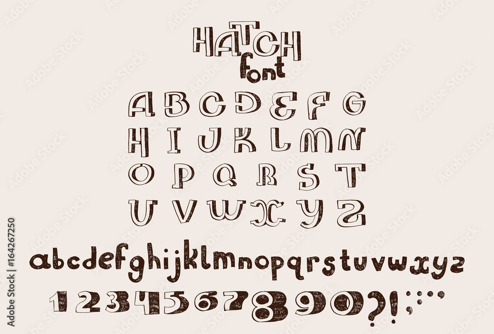 Vector hand drawn english alphabet. Letters sequence from A to Z with ...