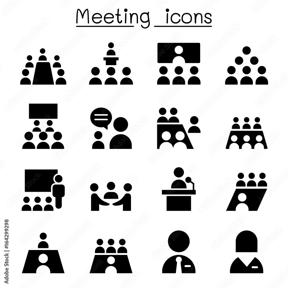 Meeting & Conference icons Stock Vector | Adobe Stock