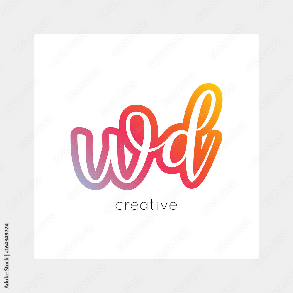 WD logo, vector. Useful as branding, app icon, alphabet combination ...
