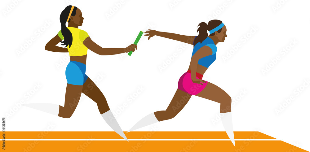 Running Track Relay Clipart