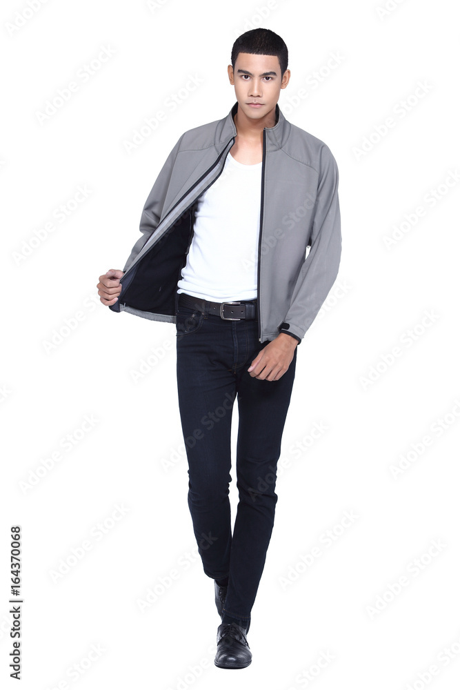 Tan Skin Asian skin head, handsom muscle good looking man in white vest ...