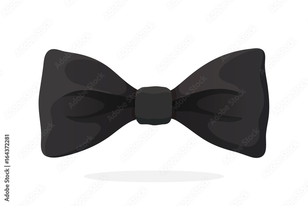 Classic black bow tie. Vector illustration in cartoon style ...