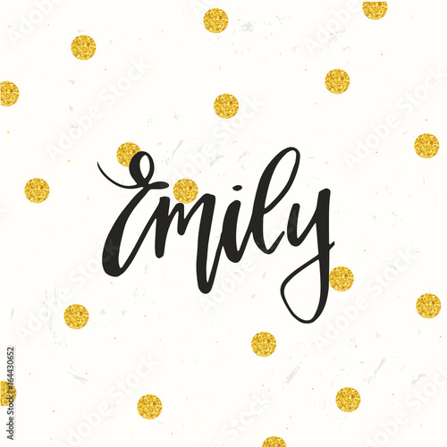Hand drawn calligraphy personal name. lettering Emily Stock Vector ...