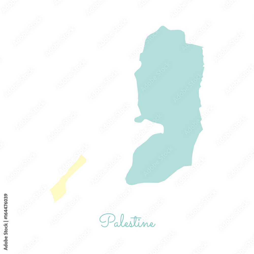 Vector de Stock Palestine region map: colorful with white outline ...