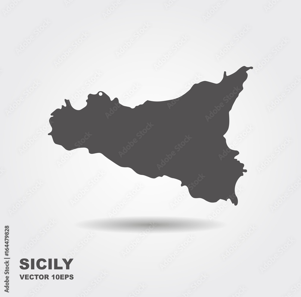 Map Of Sicily. Italy. Vector illustration Stock Vector | Adobe Stock
