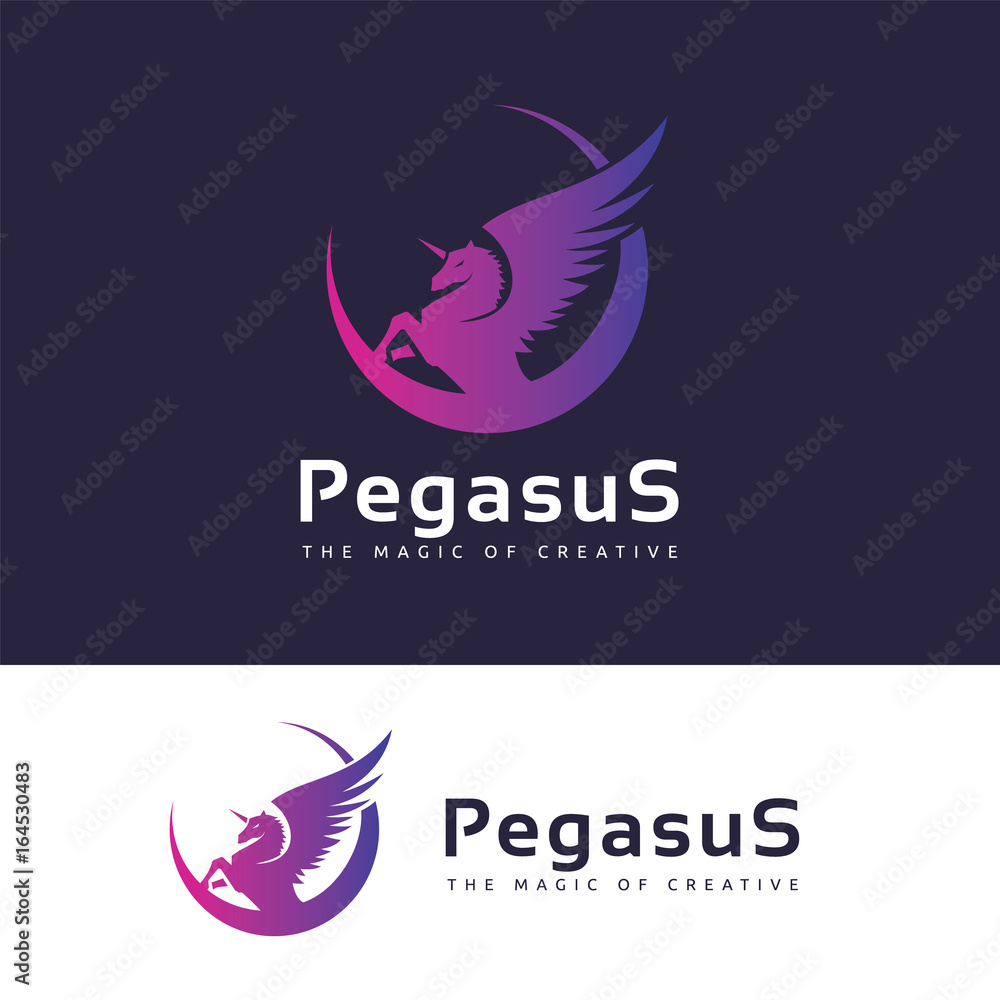 Pegasus vector logo template. Stock Vector | Adobe Stock
