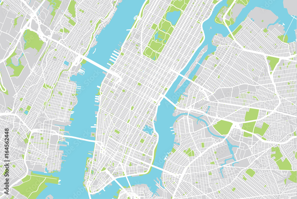Vector city map of New York Stock Vector | Adobe Stock