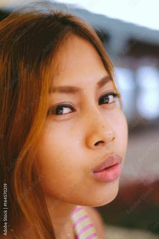 Natural portrait Beautiful Asian girl smiling. Asian beauty. Asian ...