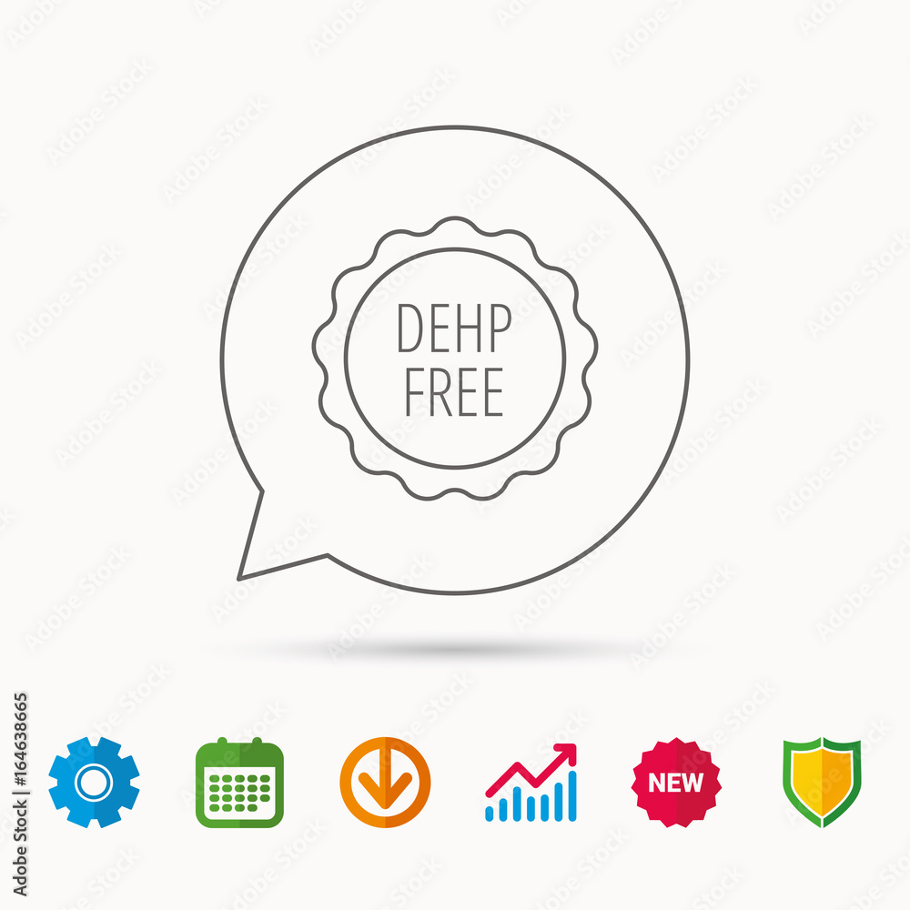 Vector de Stock DEHP free icon. Non-toxic plastic sign. Calendar, Graph ...