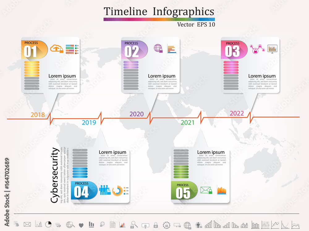 Timeline infographic, business style timeline banner, web design ...