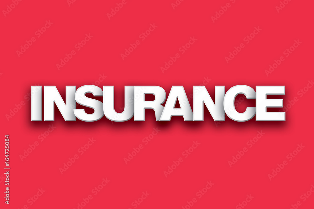 Insurance Theme Word Art on Colorful Background Stock Illustration ...