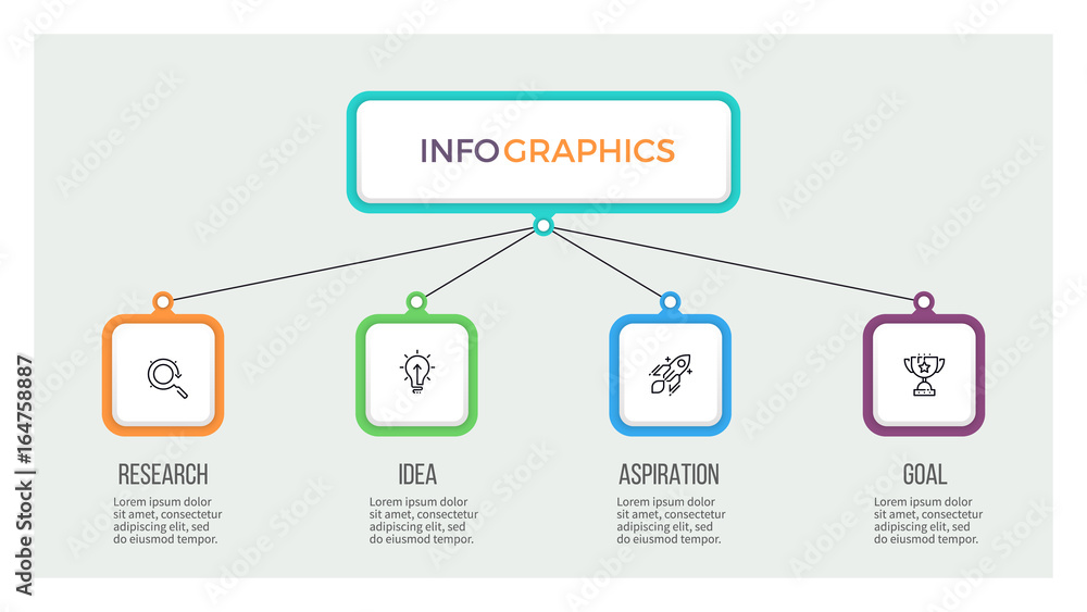 Business hierarchy infographic. Organization chart with 4 options ...