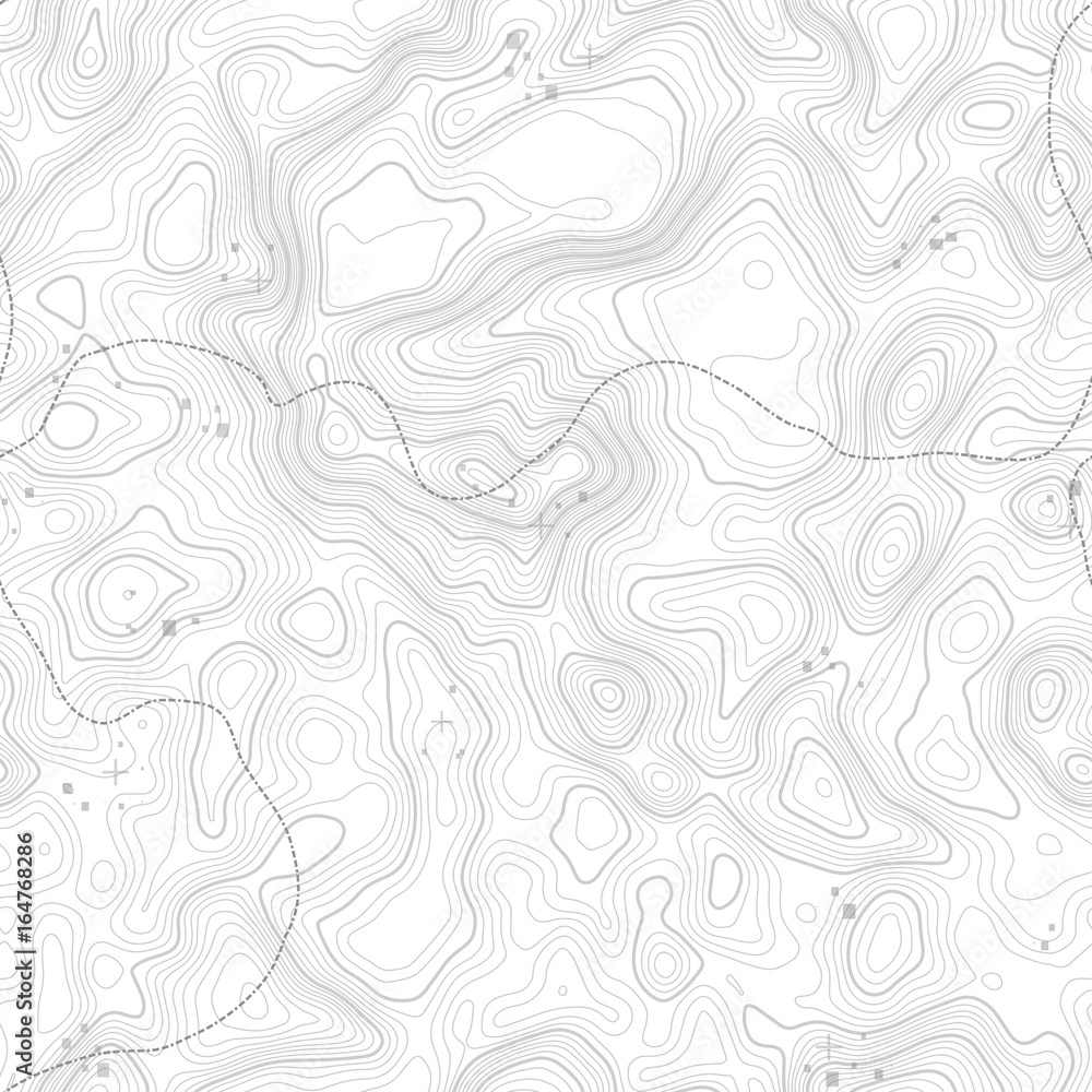 Seamless pattern. Topographic map background with space for copy ...