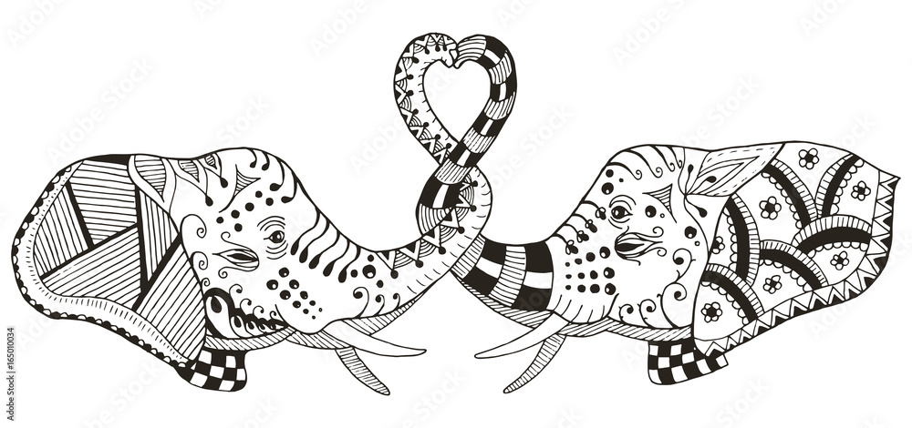 elephant heart coloring pages