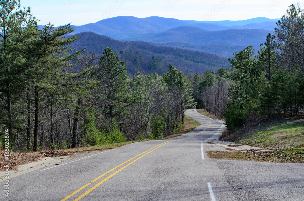 View of Cheaha Mountain from near the top of Chimney Peak, outside ...