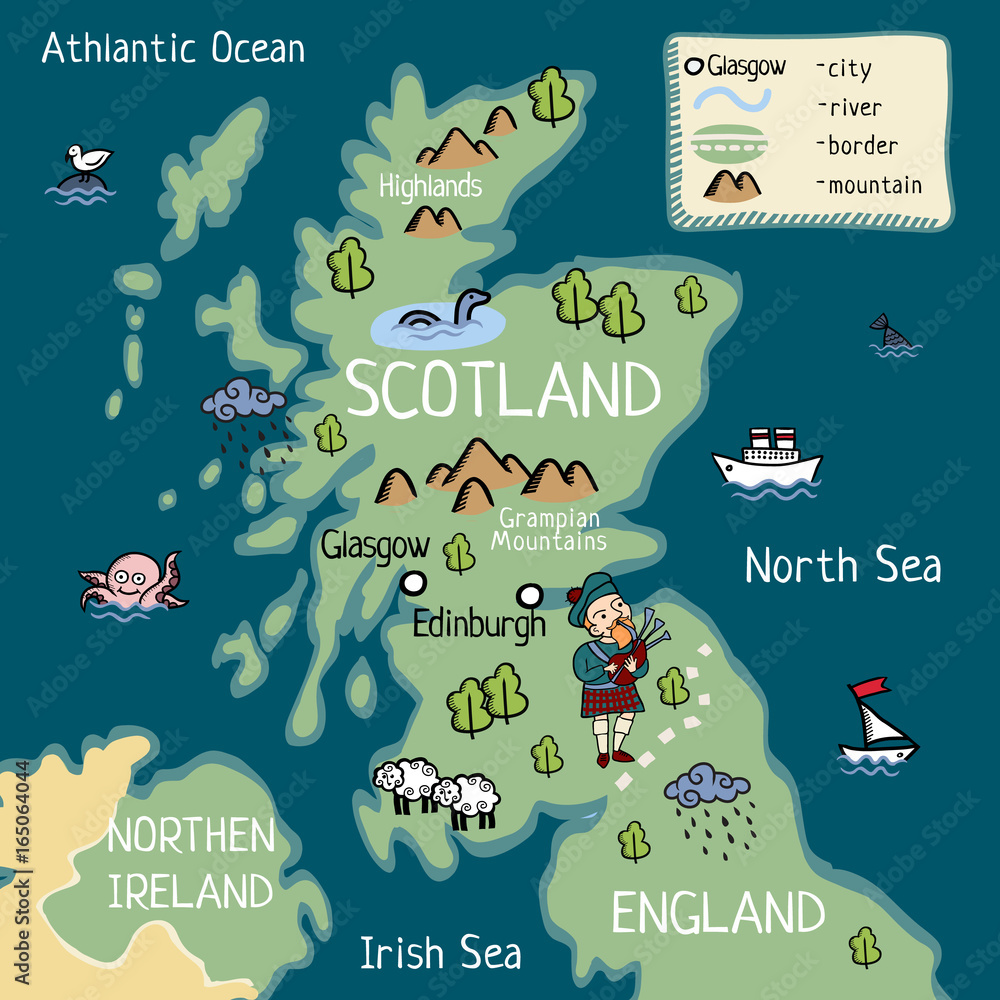 map of Scotland Stock Vector | Adobe Stock