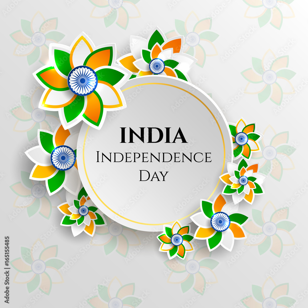 India, Happy independence day 15th august background design with ...